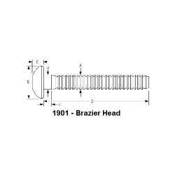 #01901-70610 Avdel Brazier Head Steel Maxlok Lock Bolt, 3/16" Dia ...