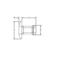 01821-00408 Briv Rivet Dome Head, Steel, 1/8" Dia.