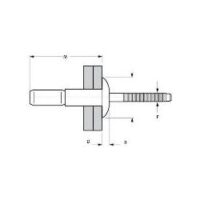 SSPI-06-04 Steel Protruding Head Interlock Rivet, 3/16" Dia.