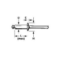 AD42ABS, All Aluminum Dome Head POP Rivet